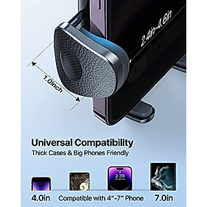 YRU Phone Mount for Car Vent [Upgraded Steel Clip], Sturdy Adjustable Shockproof Car Phone Holder, Handsfree Cell Phone Stand Cradle for iPhone 14 13 Pro Max, Samsung Universal Cellphone, Pickup Truck