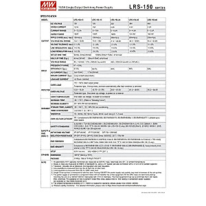 MW Mean Well Enclosed Type LRS-150W-12/15/24/36/48V Non-PFC LRS Series 150W Single Output Switching Power Supply (LRS-150-24)