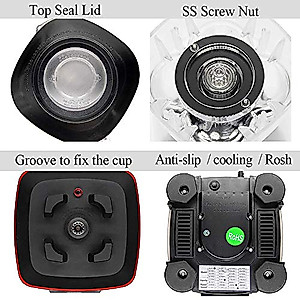 Huanyu Countertop Blender 68 oz 2200W with Speed Control Timer for Fruit Smoothie Ice Soy Milk Hot Soups Frozen Desserts Crush Mix Home Commercial G1100 2L (110V, Red)