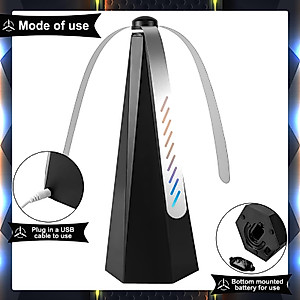 Yoiemivy 4 Packs Fly Fans for Tables,Portable Table Top Fly Fan Fly Spinner Grain USB with Holographic Blades,Meal Table Fly Fan Outdoor Indoor