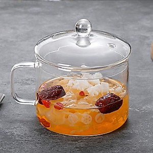 50Oz Cooking Saucepan, Clear Glass Cooking Pot Heat Resistant Stovetop Pot, Multi-Function Stew Pot for Home Kitchen Restaurant