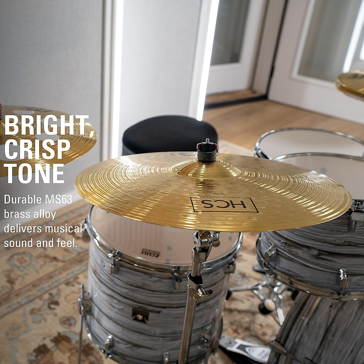 Meinl 20" Ride Cymbal - HCS Traditional Finish Brass for Drum Set, Made in Germany, 2-YEAR WARRANTY (HCS20R)