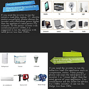 KRXNY 1000W Watt Pure Sine Wave Car Power Inverter Converter 12V DC to 110V 120V AC 60HZ with LED Display