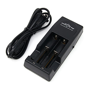 Demonfire 18350 Flat Top 1200mAh 3.7V High Drain LiMn IMR Rechargeable Battery (2 Pieces) D1 Charger