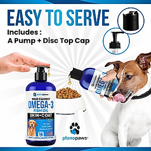 Omega 3 Fish Oil for Dogs - Better Than Salmon Oil for Dogs - Dog Fish Oil Supplement - Reduce Shedding & Itching - Supports Joints, Brain, Heart Health- Dog Skin and Coat Supplement - Fish Oil Liquid