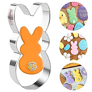 Crethinkaty Easter Bunny Cookie Cutter for Baking Rabbit Shape Cookie/Pastry/Biscuit Cutter for Holiday(3.7 * 1.8")