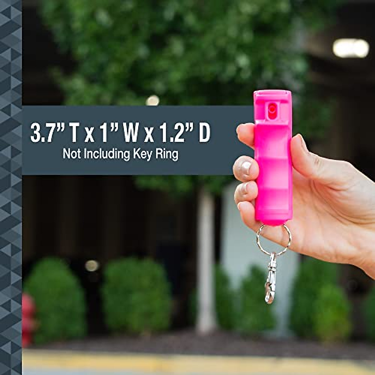 SABRE RED Pepper Gel with Snap Clip, 25 Bursts (5x Other Brands), 12-Foot (4-Meter) Range, Flip Top Safety, Gel is Safer, Maximum Strength OC Spray, Durable Hard Case, Ergonomic Finger Grip, Pink