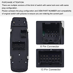 SYKRSS Master Power Window Switch Front Left Driver Side Compatible with 2009 2010 Dodge Journey 2008-2012 Jeep Liberty 2008-2012 Dodge Nitro Replaces 4602632AC