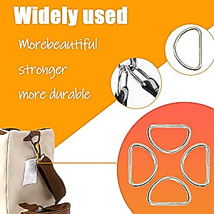 Hocansen 100 Pieces D Rings 15mm Metal D Ring Buckle Clips Sewing Accessories for Hand DIY Hardware Bags （15mm/D）