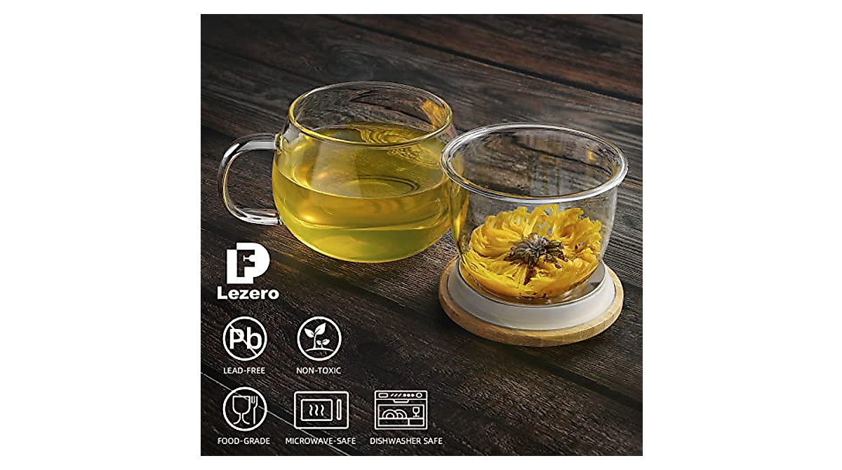 Lezero Glass Tea Infuser Cup Set - Brew Perfect Tea