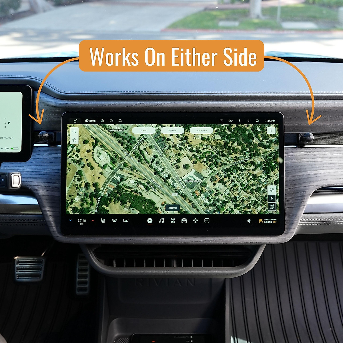 EveryAmp Phone Mount Dash Anchor with 17mm Magnet Mount for Rivian R1T & R1S 2022-2024 - Mount Cell Phones, Tablets, Microphones, Radar Detectors and More with No Screws or Adhesives - Patent Pending