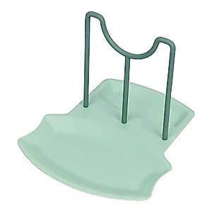 FYY Spoon Rest, Kitchen Utensil Holder with Drip Pad Heat-Resistant BPA-Free Spoon Holder with Detachable Pot Lid Holder for Stove Top Countertops Organizer for Spoons, Ladles, Spatulas, Lids - Green