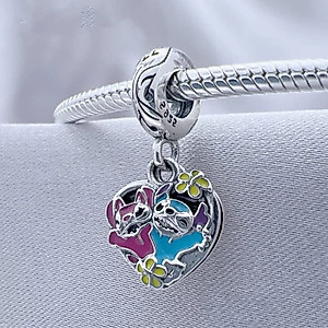 Stitch Dangle Charms for 925 Sterling Silver Pendant,Jewelry Bead Gift Women Bracelet&Necklace A0262