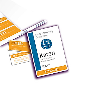 Avery Customizable Name Badge and Ticket Inserts, 6" x 4.25", White, 100 Printable Name Tag Inserts with Tickets (8522)