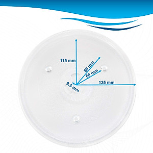 HQRP 10.5" / 27cm Glass Turntable Tray Compatible with GE General Electric, Hamilton Beach, Panasonic, Emerson, Haier, Chefmate, Avanti, Sunbeam, Oster Microwave Oven Cooking Plate 10-1/2-inch 270mm