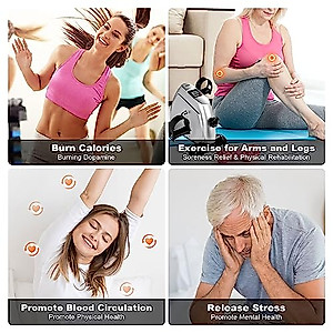 Mini Exercise Bike, AGM Under Desk Bike Pedal Exerciser Foot Cycle Arm & Leg Peddler Exerciser Machine with LCD Screen Displays (Sliver)