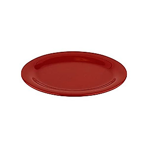 G.E.T. OP-950-RSP-EC Melamine Oval Serving Platter / Dinner Plate, 9.75" x 7.25", Red (Set of 4)