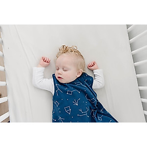 Woolino Merino Wool and Organic Cotton Baby Sleep Bag - 4 Season Classic Sleep Sack for Baby - Two-Way Zipper Sleeping Bag for Baby and Toddler - 18-36 Months - Night Sky