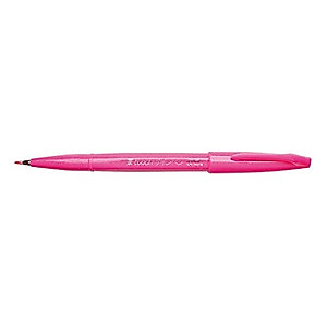 Pentel Fude Touch Sign Pen, Pink, Felt Pen Like Brush Stroke (SES15C-P)