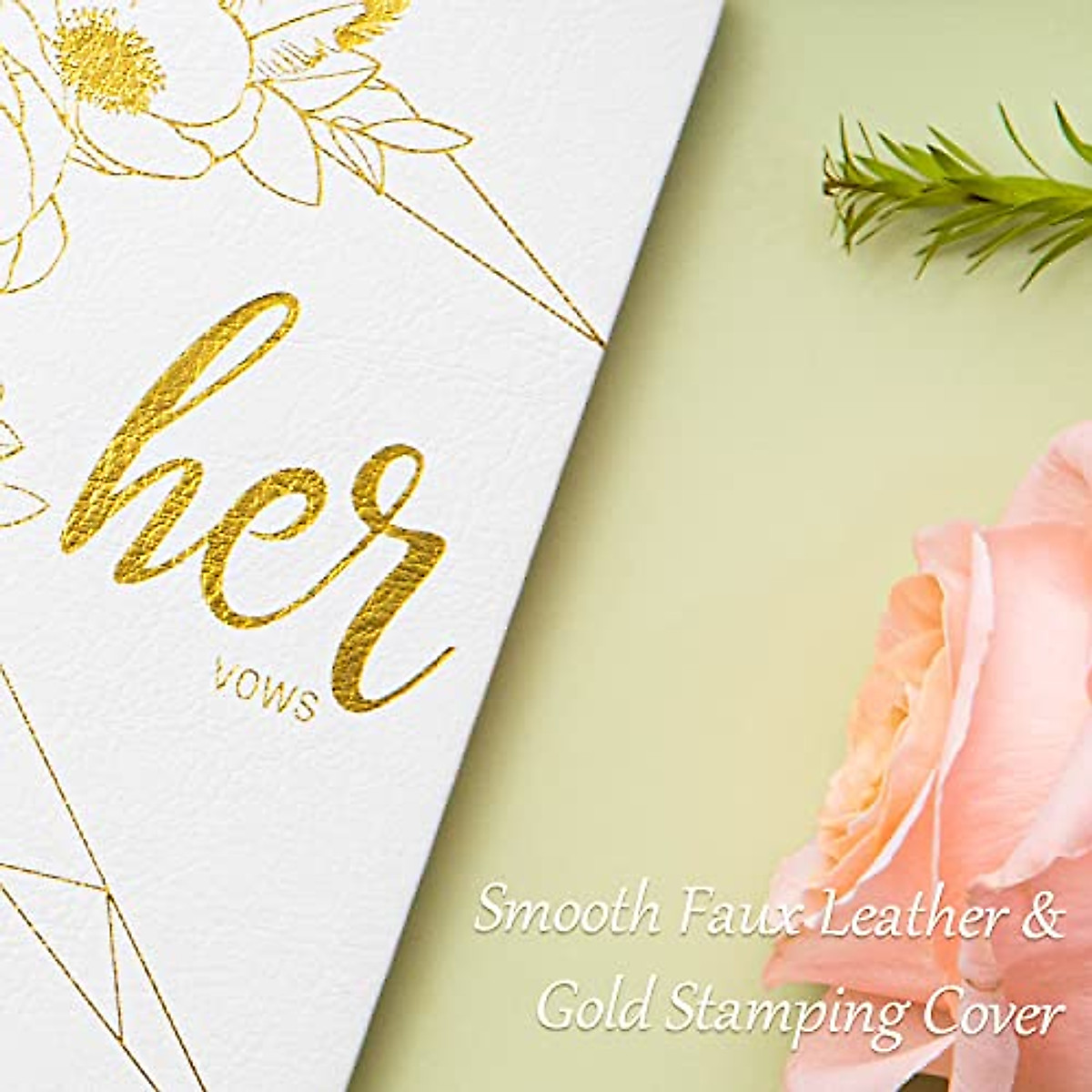 COFICE Vow Books for Wedding, His and Hers Marriage Vows to Remember Renewal Brides Journal, Leather Hardcover Booklet Keepsake, Bridal Shower Gift, Set of 2,White & Navy Blue