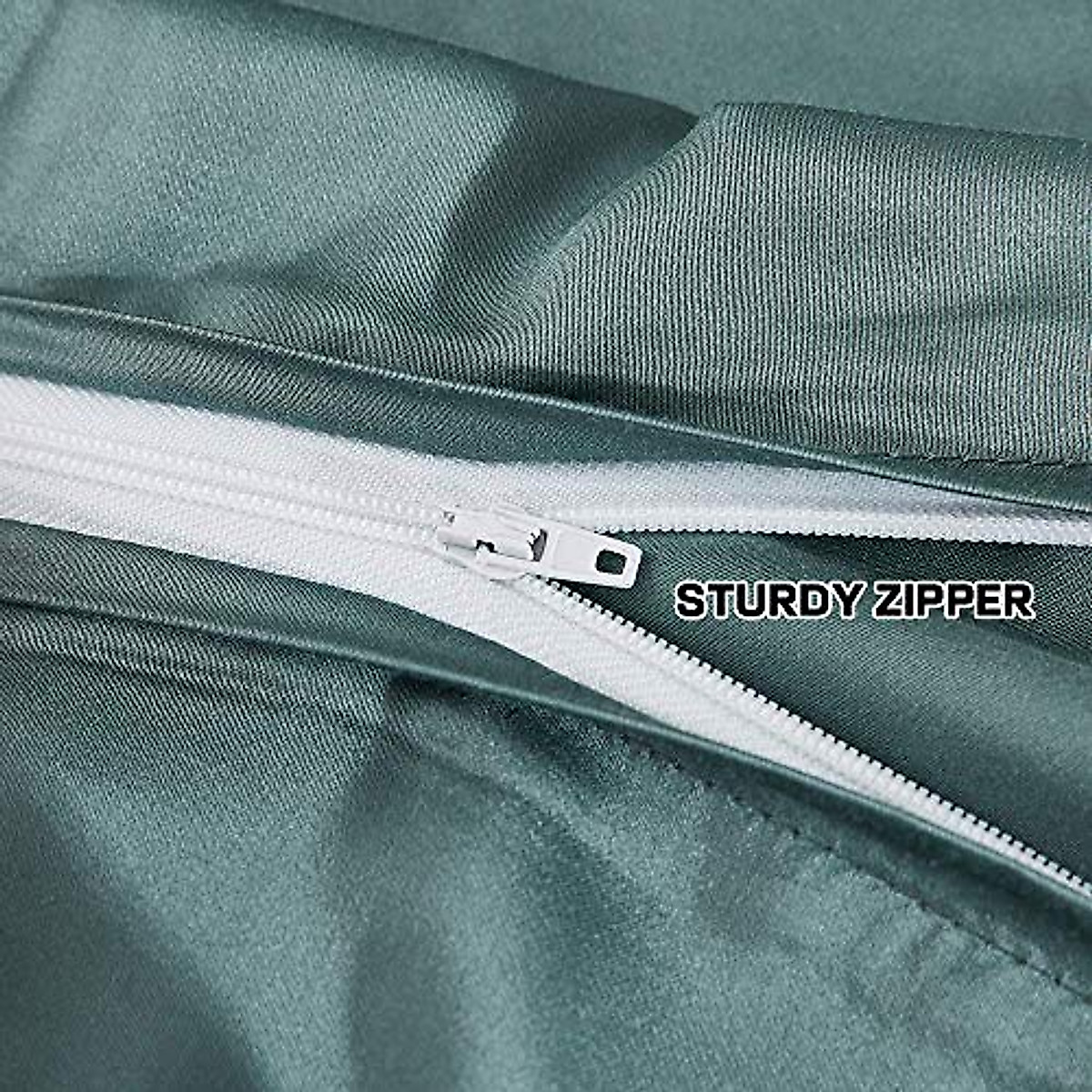 Dornroscn Cooling Bamboo Duvet Cover for Summer Sea Grass Removable Queen Size Duver Covers for Weighted Blankets 60''x80''