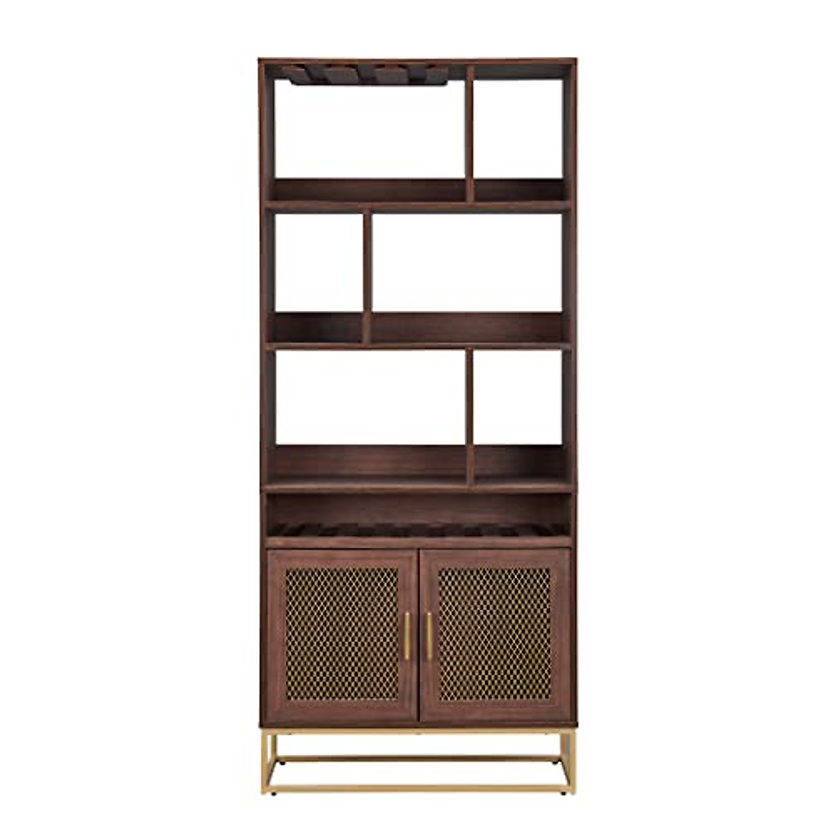 Home Source Contemporary Home Bar Shelf Walnut