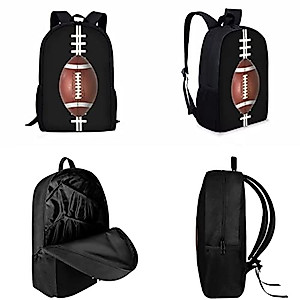 AmzPrint 3D Digital Print 17 Inch Carry On American Football Backpack For Boys 3 In 1 School Backpack And Lunch Box Set