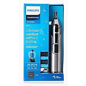 Nose Hair Trimmer, Series 3000 Nose, Ear and Eyebrow Trimmer Showerproof with Protective Guard System, Battery-Operated, No pulling Guaranteed - NT3650/16