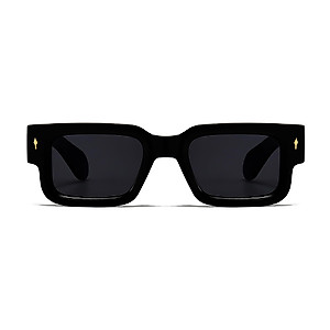 ZIMUSUN Square Thick Frame Sunglasses for Women Men Fashion Chunky Rectangle Sun Glasses Black Shades(A1 Black/Grey)