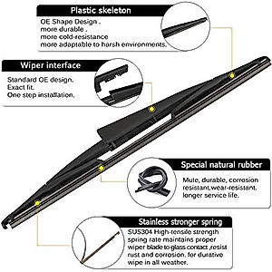 AUTOBOO 9L1Z17526A Replacement For Ford Expedition Lincoln Navigator 2009-2016 Rear Windshield Wiper Blade Arm Set-Factory OE Style…