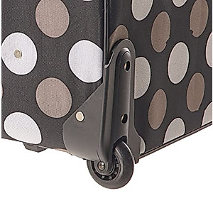 Rockland Escape 4-Piece Softside Upright Luggage Set, Telescoping Handles, Black Dot, (14/19/24/28)