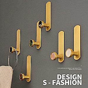 Soaoun Towel Hook No Drill Wall Mount Aluminum Robe Hook Punch Free Trace Less Hanger Hook for Bathroom Kitchen Bedroom Green