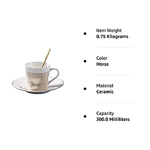 JINYISI Rotating Dynamic Reflection Cup,Mirror Reflection Coffee Cups,Coffee Cups Ceramic,for Office and Home,with Saucer and Spoon 300ml