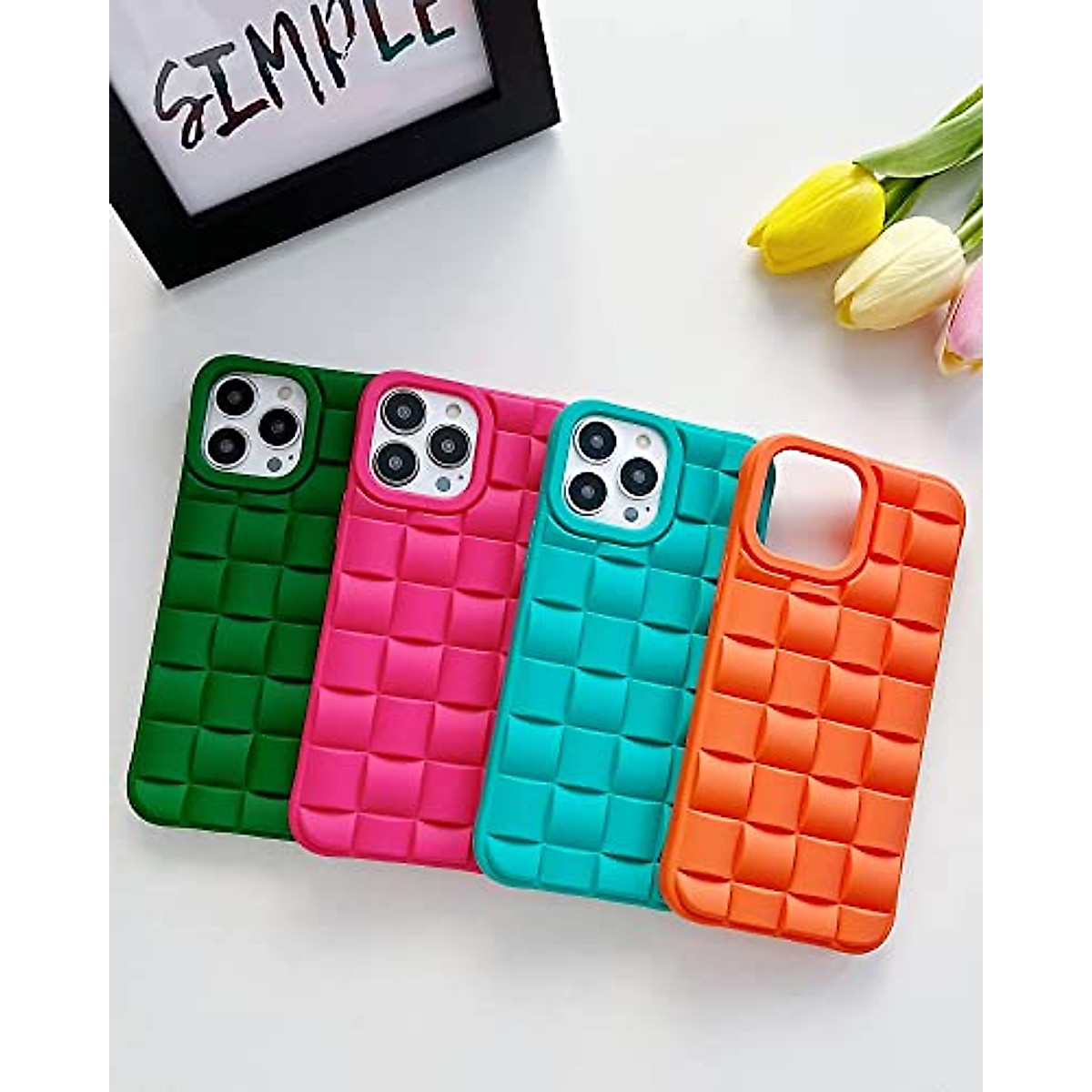 Ginkgonut Compatible with iPhone 14 Pro Case for Women/Girls, Cute 3D Laid Desgin Soft Silicone Shockproof Raised Bumper Corners Case for iPhone 14 Pro（Orange）