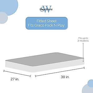 SheetWorld Fitted 100% Cotton Flannel Pack N Play Sheet Fits Graco 27 x 39, Flannel FS9 - Aqua Blue, Made in USA