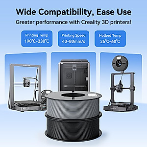 Creality 2kg Black & White PLA 1.75mm Filament Bundle for 3D Printing with No-Tangling Strong Bonding and Overhang Performance, Accuracy +/- 0.02mm