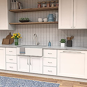 Hickory Hardware 1 Pack Solid Core Kitchen Cabinet Pulls, Luxury Cabinet Handles, Hardware for Doors & Dresser Drawers, 5-1/16 Inch (128mm) Hole Center, Stainless Steel, Greenwich Collection