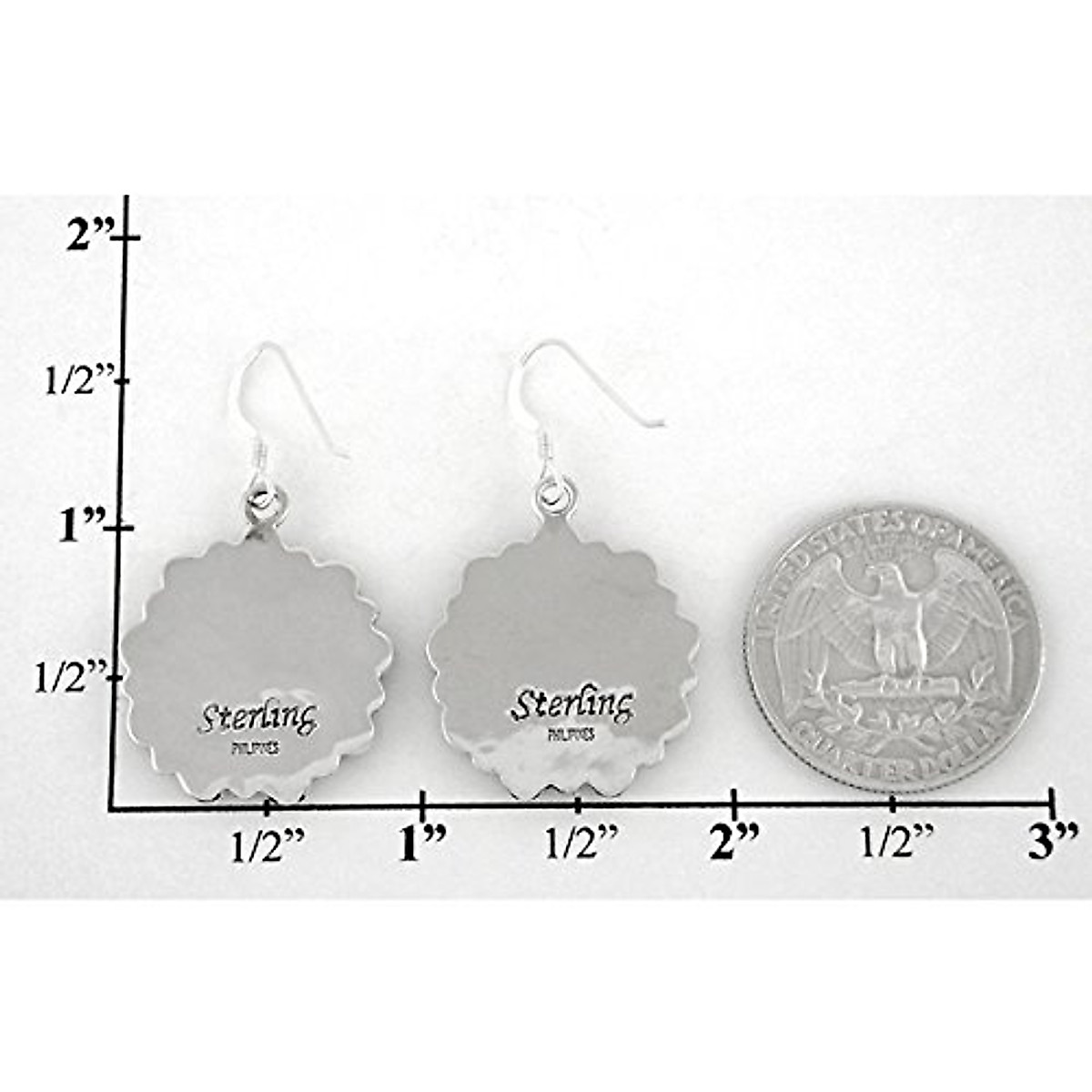 Turquoise Earrings 925 Sterling Silver & Genuine Turquoise (Turquoise)