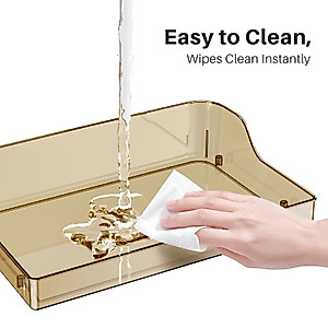 Ducoak 2-Tier 2-Drawer Skincare Organizers Luxurious Makeup Organizer Countertop Household Large Vanity Organizers And Storage Multi-Purpose Bathroom Counter Organizer Amber