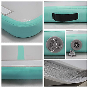 AKSPORT 5pcs Set of Inflatable Gymnastics Air Mat Tumble Track Tumbling Mat Floor Mats with Electric Air Pump for Home Use/Training/Cheerleading/Beach/Park and Water