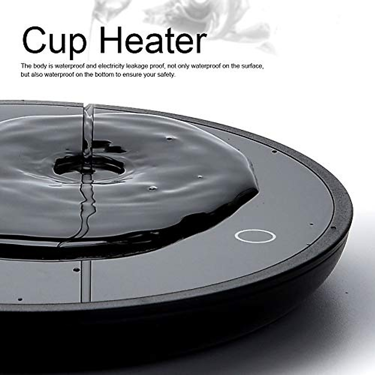 Fdit Coffee Mug Warmer Beverage Warmer Plate Desktop Heated Coffee Tea Waterproof Touch for Coffee Tea Milk(US-Black)