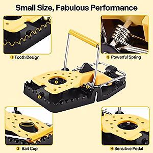 Mouse Traps, Unglehome Mouse Trap Indoor, Sensitive Mice Trap Reusable Mouse Catcher with Safe Bait Cup for Kitchen Garage Barn - 6 Pack