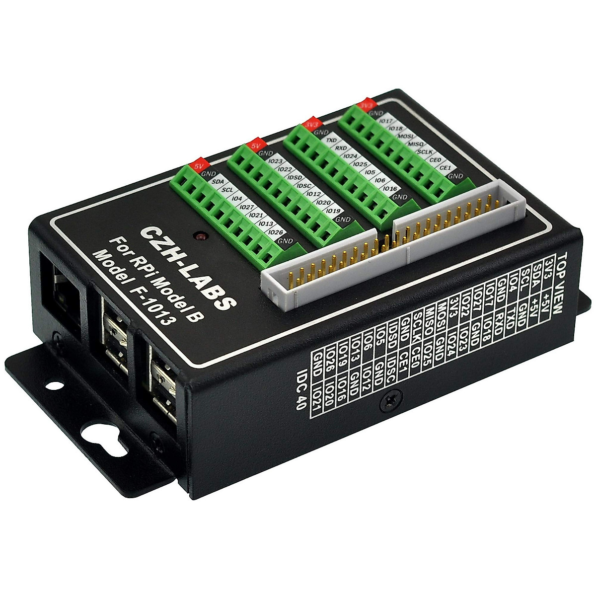 CZH-LABS RPi Screw Terminal Block Breakout Module with Aluminum Enclosure. for Raspberry Pi 1 2 3 Model B/B+