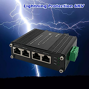 2 Ports Hardened Industrial Gigabit PoE+ Injector 30W Max Per Port 12~48VDC Power Input Support IEEE802.3af/at PoE Device Support 10/100/1000Base-T Compliant with IEEE 802.3ab