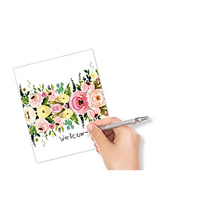 Table Place Card, Watercolor Floral Themed Tent Style Cards, Pack of 25 Half-Fold Reception Place Cards, Perfect for Wedding, Bridal & Baby Shower, Party, Birthday, Banquet and Special Events A39