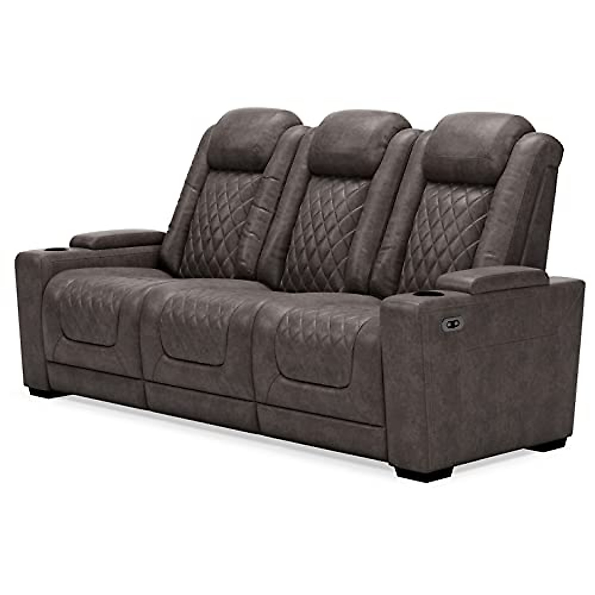 Signature Design by Ashley Hyllmont Power RecliningSofa with Adjustable Headrest, Weathered Gray