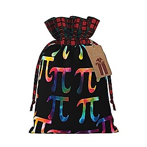 Christmas Drawstring Gift Bags Pi-Math Buffalo Plaid Drawstring Bag Party Favors Bags