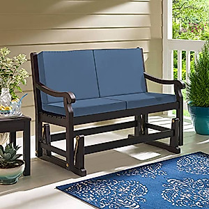 GUEGLSA Outdoor Cushion Covers Replacement 24x22x4,Water Repellent Patio Cushion Slipcovers, High UV Resistant Replacement Cushion Covers, Set of 2, Blue