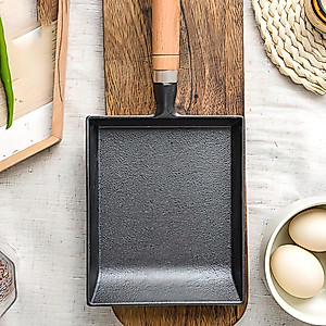 DGleyisu Pre-Seasoned Cast Iron Tamagoyaki Pan - 9x7 Inches | Ideal for Japanese Egg Omelettes
