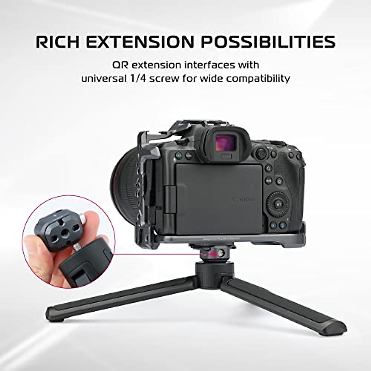 FALCAM F22 Basic Quick Release Plate Kit, Camera Mounting Adapter Convert 1/4" Thread to F22 QR System, 22mm Aluminum Camera Accessory Kit for Filmmaker & Photographer, Fits for Sony Canon DSLR Tripod